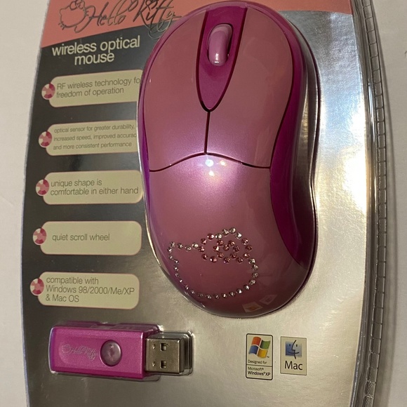 Sanrio | Accessories | Hello Kitty Wireless Mouse Pink Rhinestones For ...